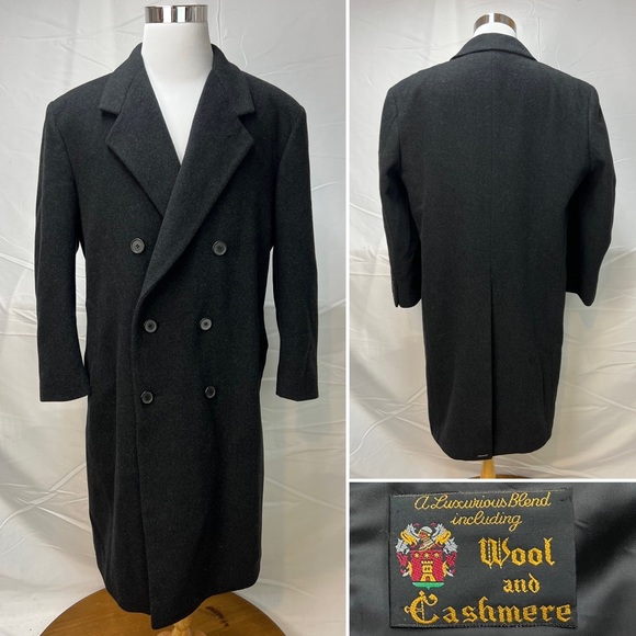 Vintage | Jackets & Coats | Vintage John Weitz Charcoal Gray Wool ...